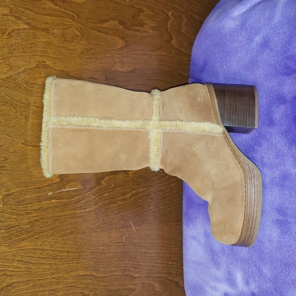 Skechers | Shoes | Vintage Retro Suede Skecher Platform Boots Tan Y2k ...